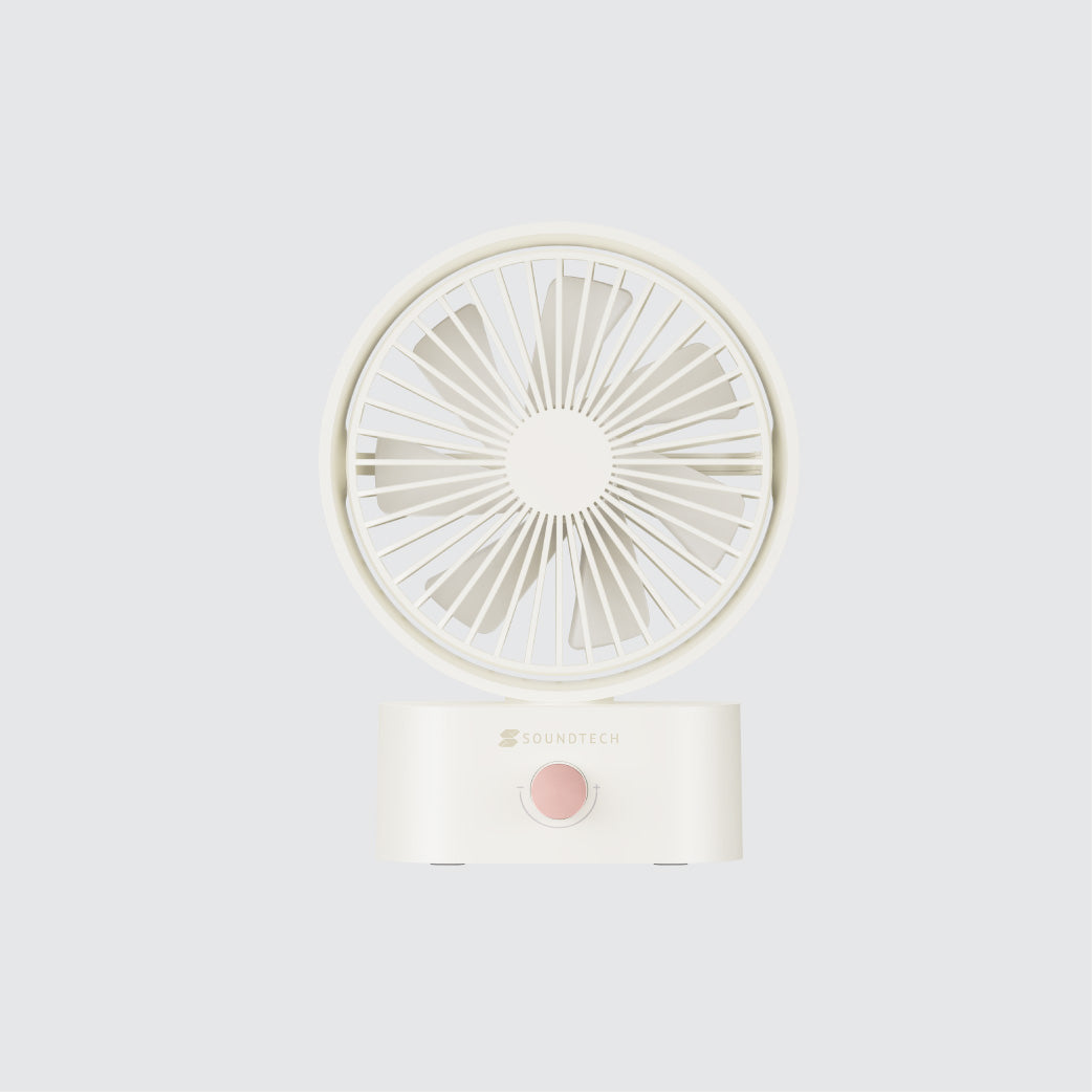 SOUNDTECH SF-03 2 in 1 Rechargeable Rotating Desktop Fan